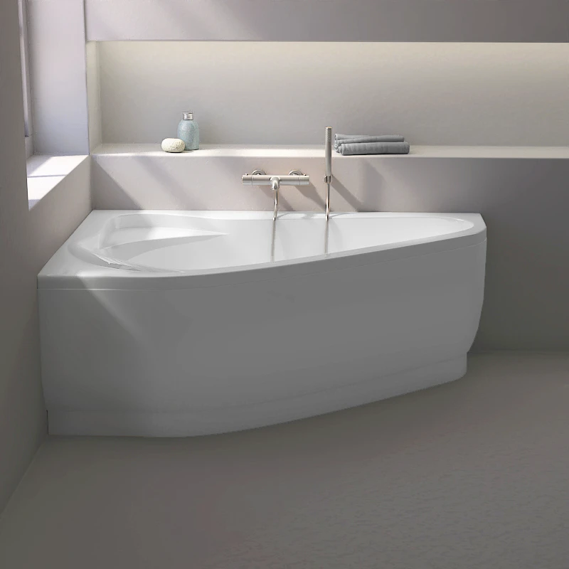 Baignoire d'angle asymétrique gauche, 160 x 105 cm, Selena